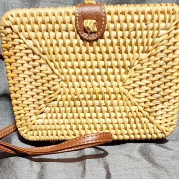 Bags | Crossbody Rattan Square Box Bag | Poshmark